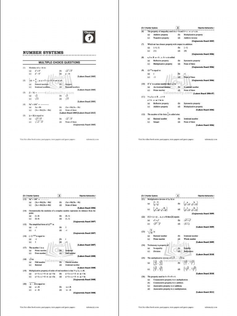 Class 11 Math McQs | PDF