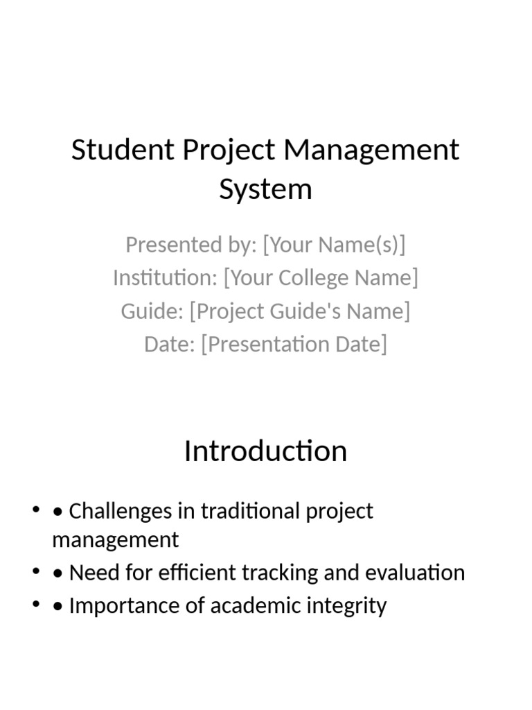 Student_Project_Management_System_Presentation | PDF | Version Control ...