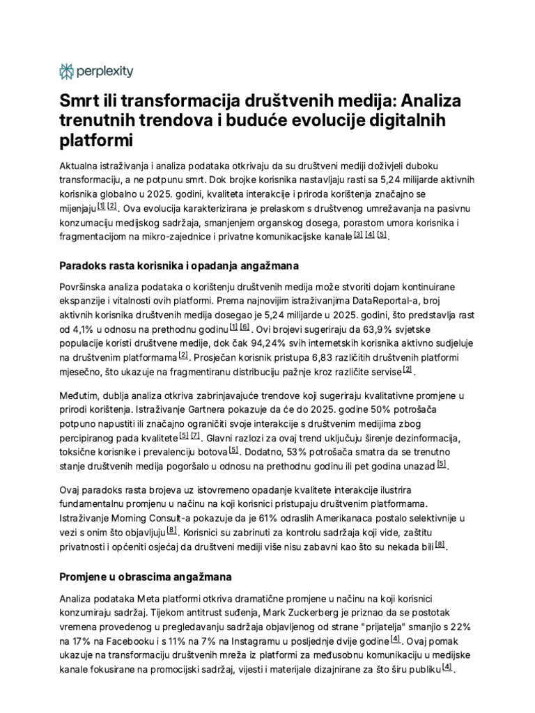 SMRT Ili Transformacija Društvenih Medija - Analiza | PDF