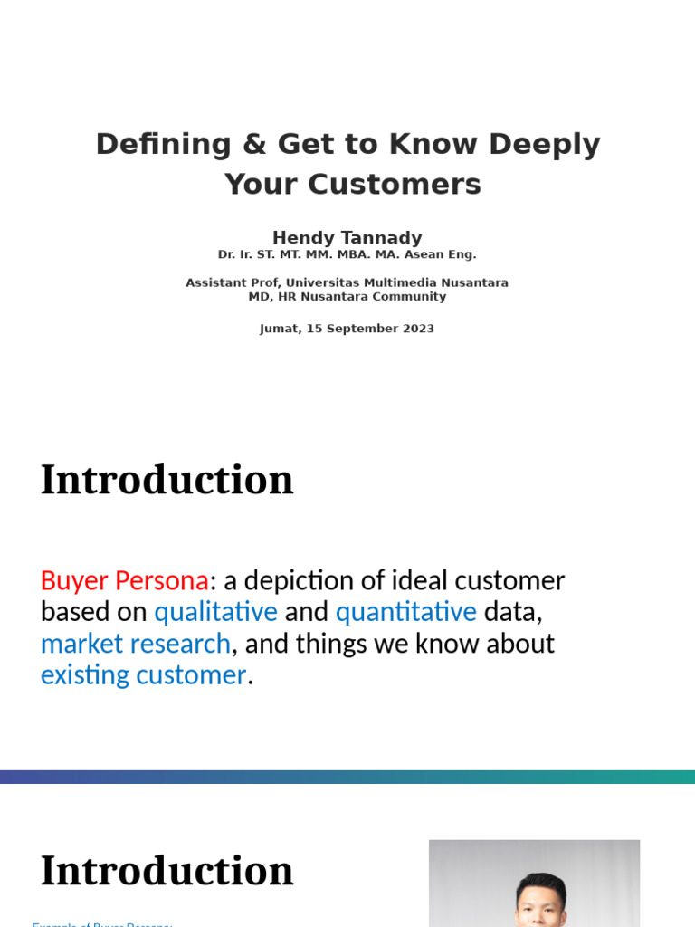 Defining & Get To Know Deeply Your Customers | PDF | Marketing ...