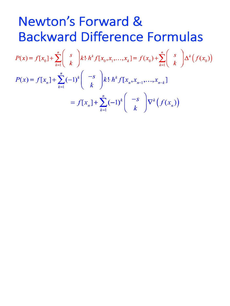 Numerical Methods Formulas 250522 220939 | PDF