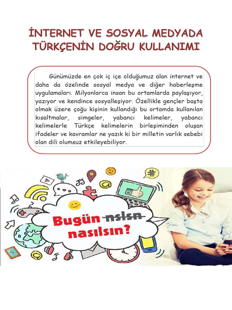 Internet Ve Sosyal Medyada Turkcenin Dogru Kullanimi | PDF