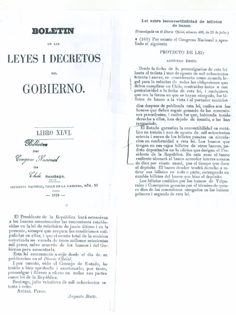 Ley 163 de inconvertibilidad de 1878 | PDF