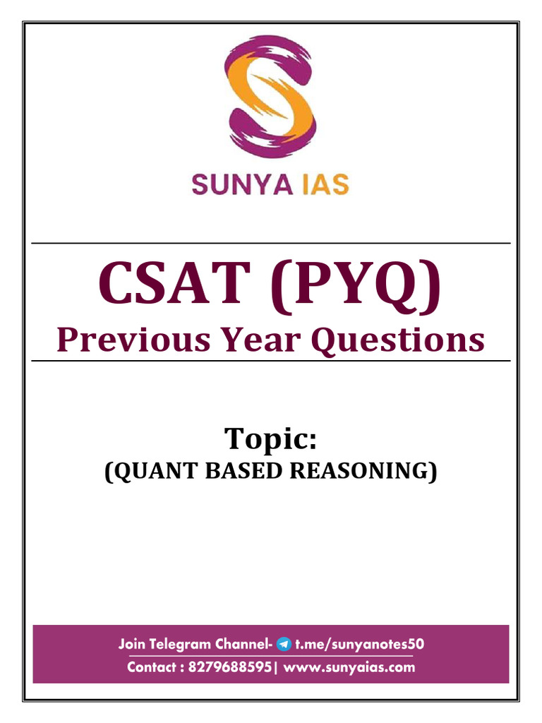 Csat 2025 Quant Based Reasoning | PDF | Arithmetic | Mathematics