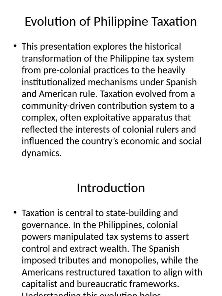 Expanded Evolution of Philippine Taxation Report Info For | PDF | Taxes ...