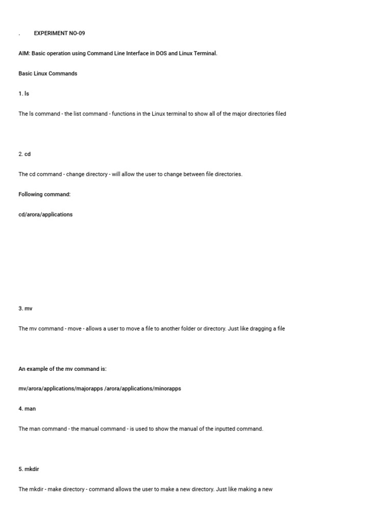 Basic Linux Command Line Operations | PDF
