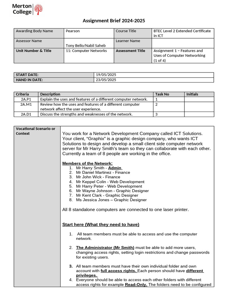 Lecture 1 Unit 11 - Computer Networks - Level 2 - Assignment 1 | PDF ...