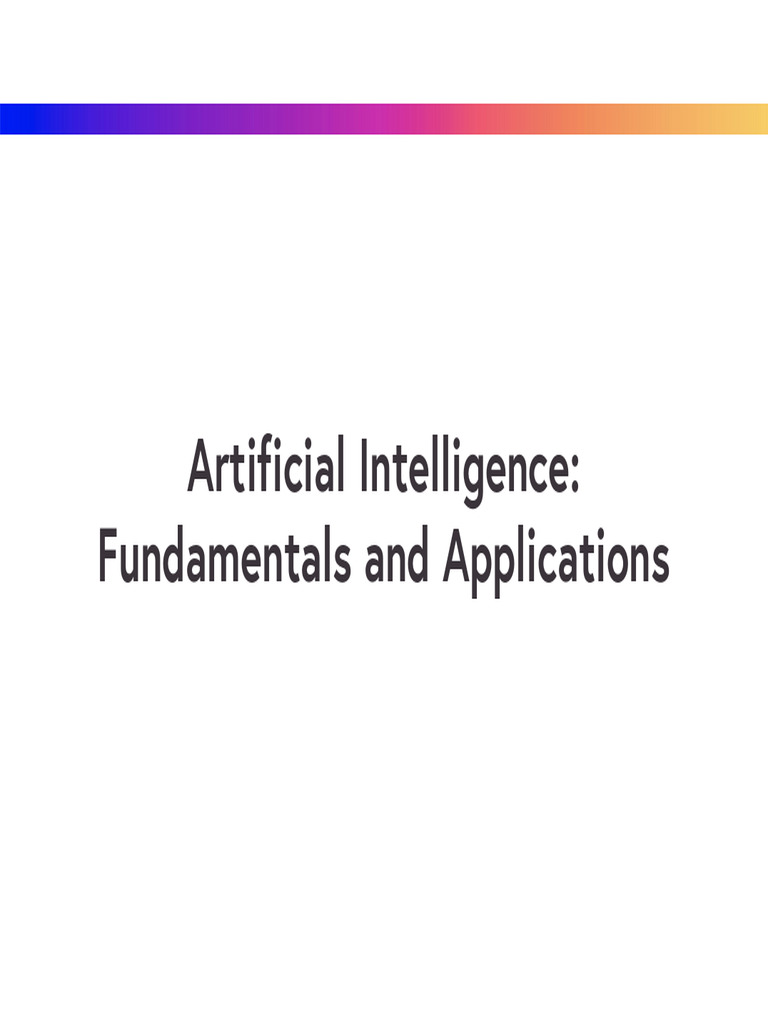 Artificial Intelligence Fundamentals And Applications Pdf Machine
