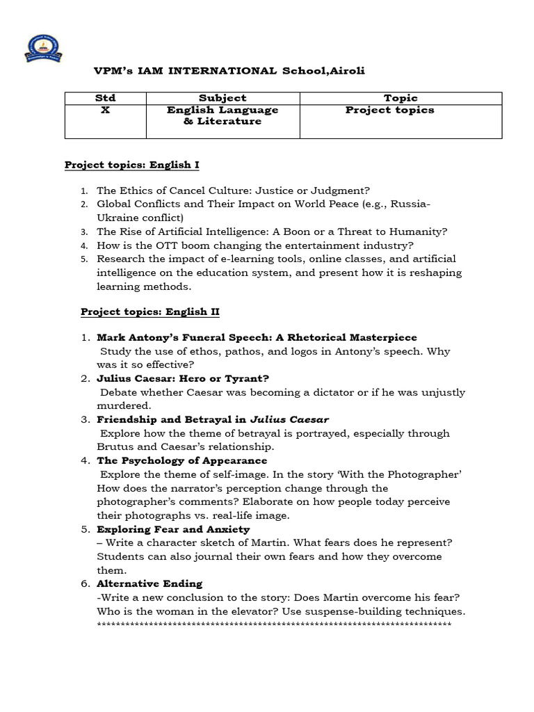 Project Topics 1 | PDF