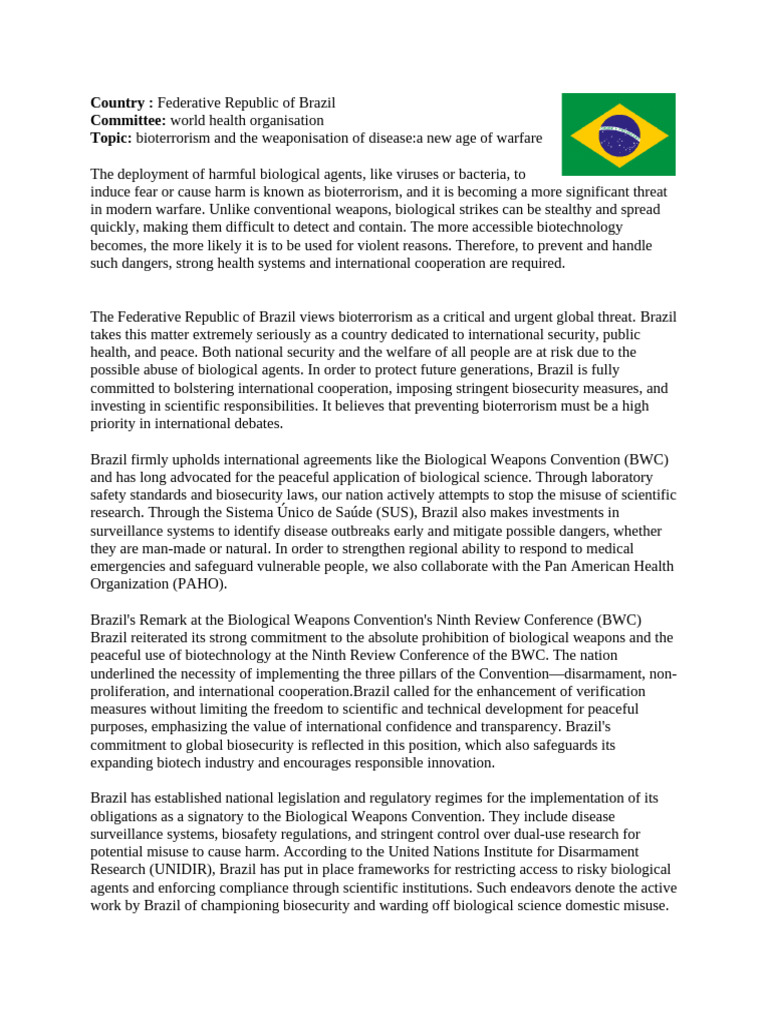 Position Paper 2 | PDF | Biological Warfare | Bioterrorism