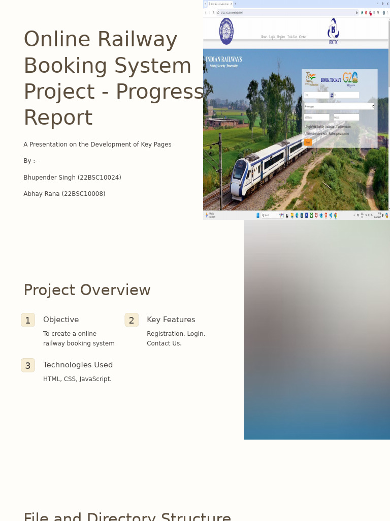 4online Railway Booking System Project Progress Report | PDF | Icon ...