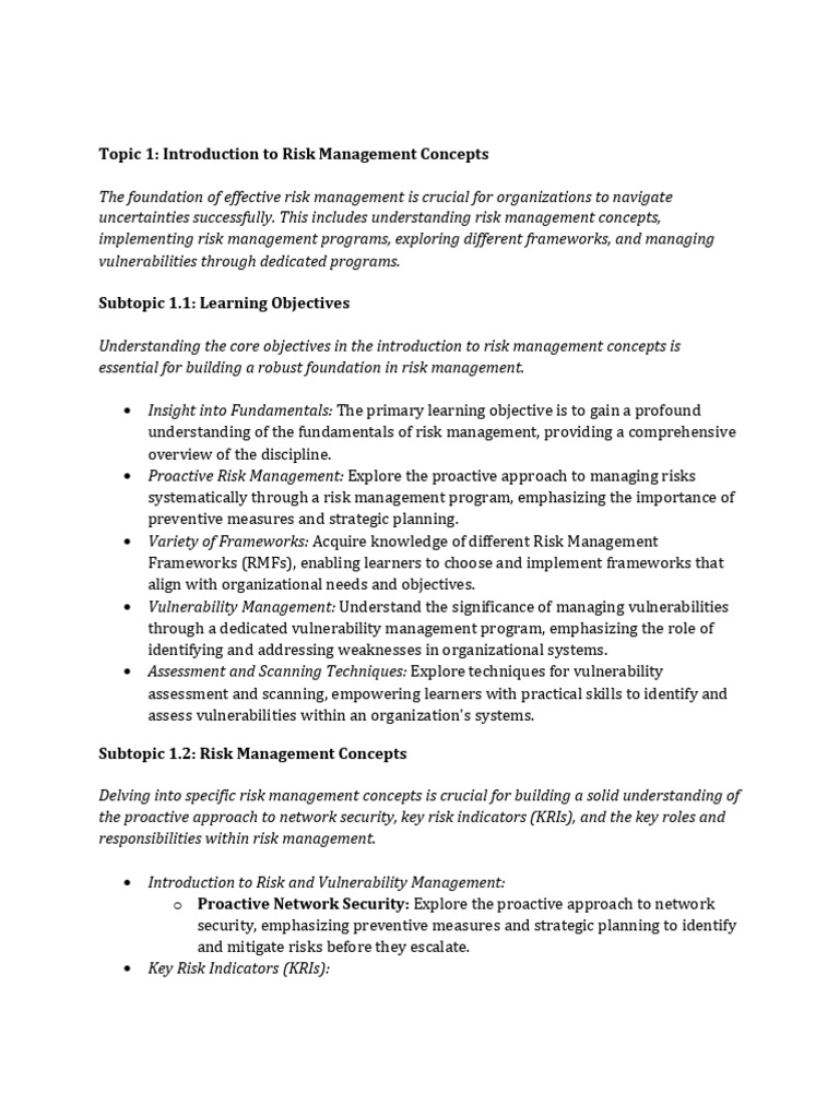 2 Explained - Risk Anticipation with Risk Management | PDF | Risk ...