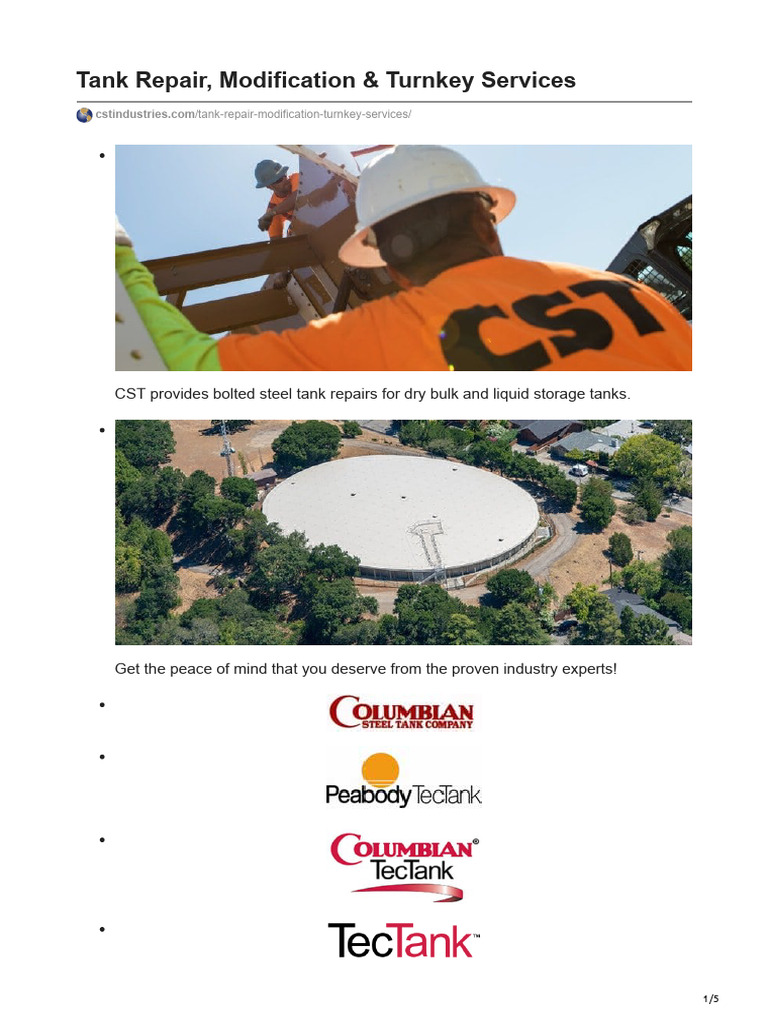 Tank Repair Modification Turnkey Services | PDF