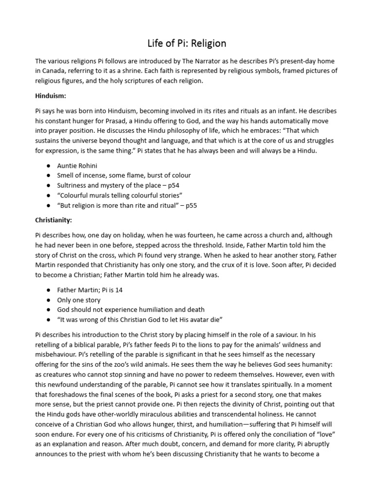 Life of Pi Religion | PDF | Faith | Prayer