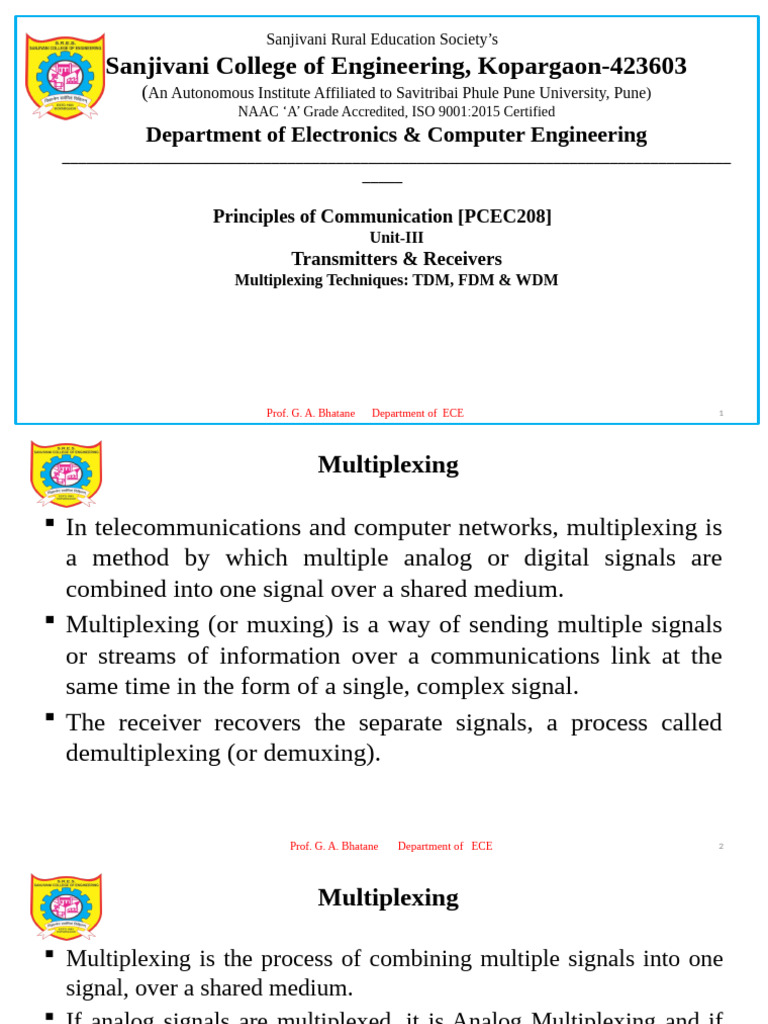 Unit-III Transmitters & Receivers - 2 - 1745470557821 | PDF | Multiplexing | Channel Access Method
