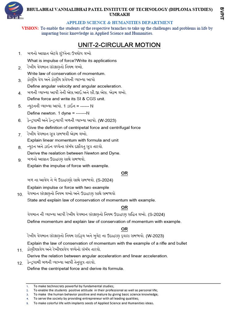 Assignment Unit-2-Circular Motion | PDF