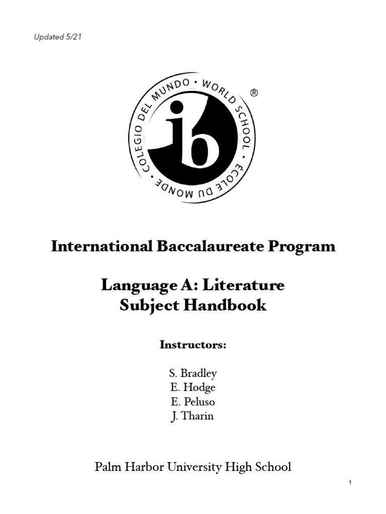 IB English Handbook 2021-22 | PDF | Communication | Intertextuality