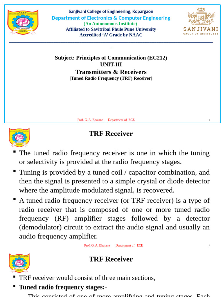 Unit-III Transmitters & Receivers - 1 - 1745470409382 | PDF | Detector ...
