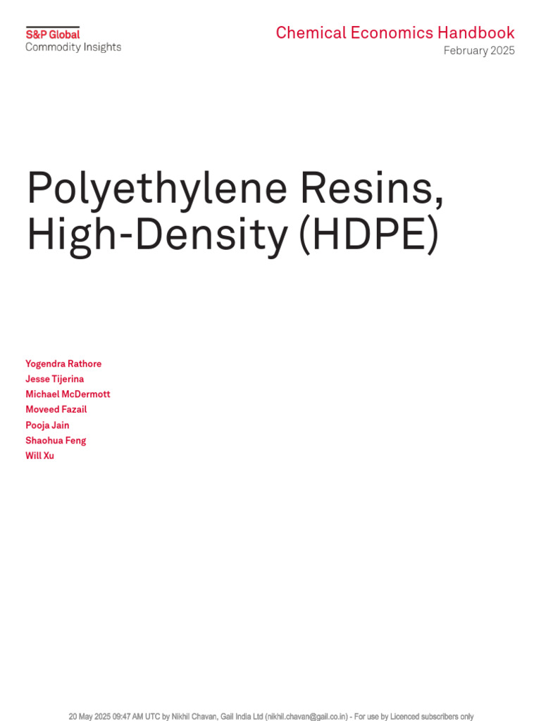 Polyethylene Resins High-Density HDPE .PDF | PDF | Polyethylene | Chemical Substances
