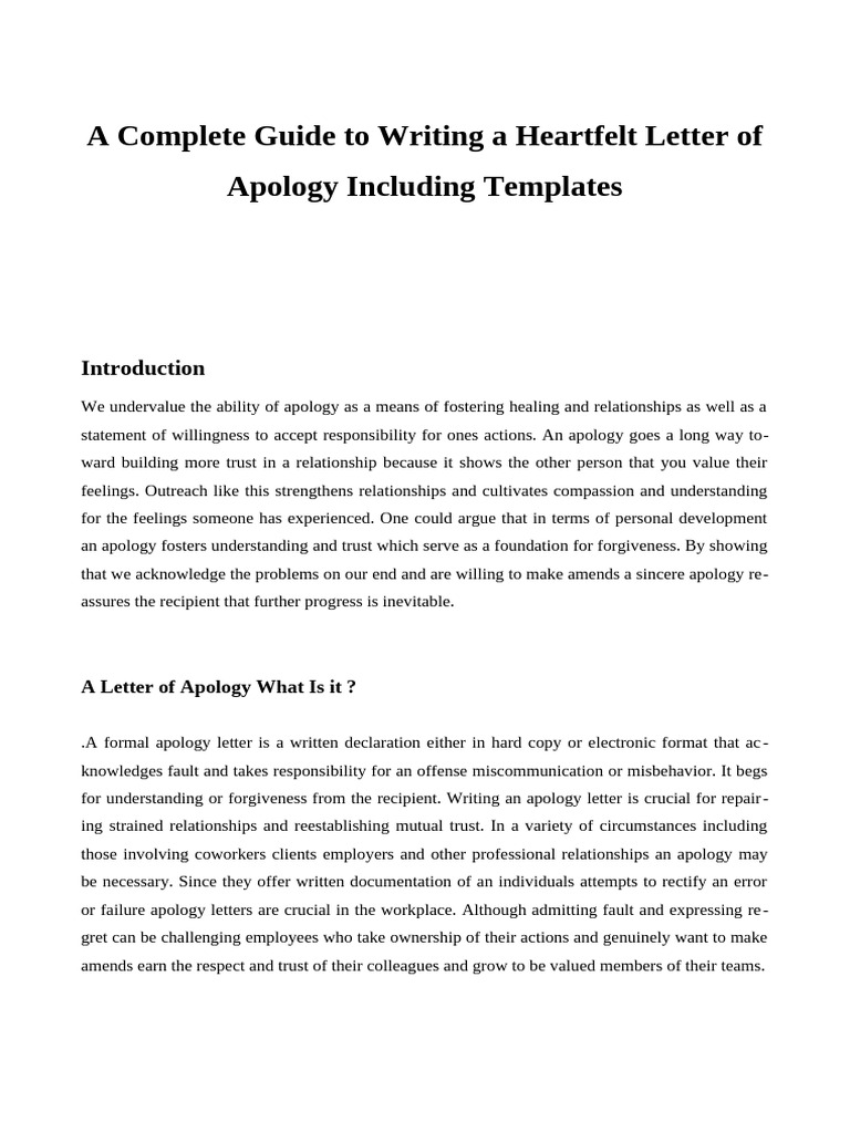 Apology Letter Re Correctedddd | PDF | Forgiveness | Conflict Resolution