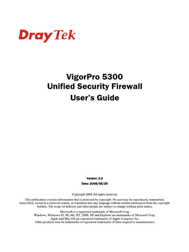 Anual de Instruções Draytek VigorPro 5300n | PDF