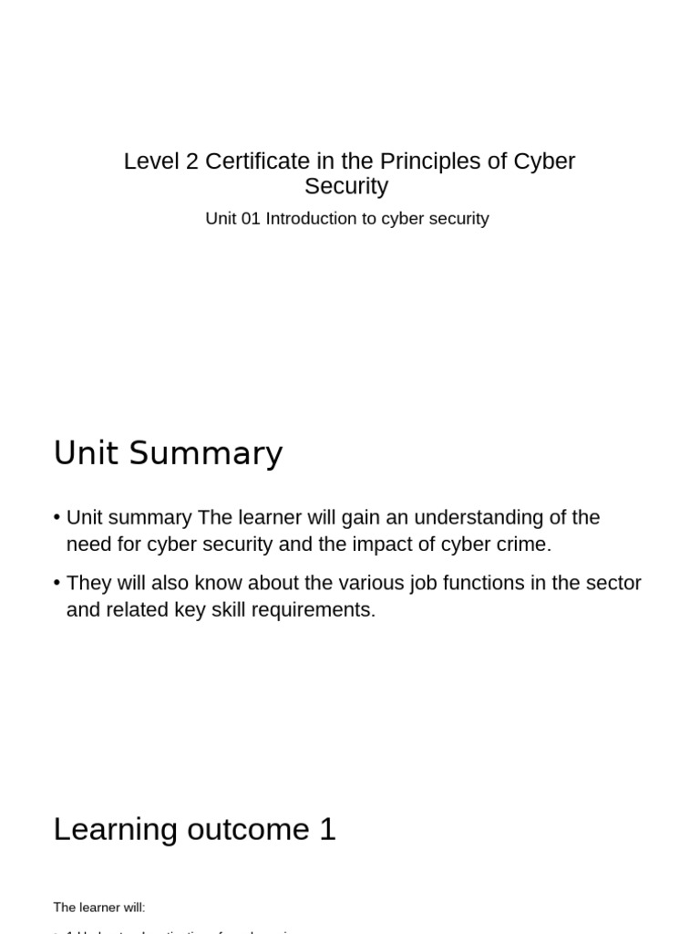 Level 2 Certificate in The Principles of Cyber | PDF