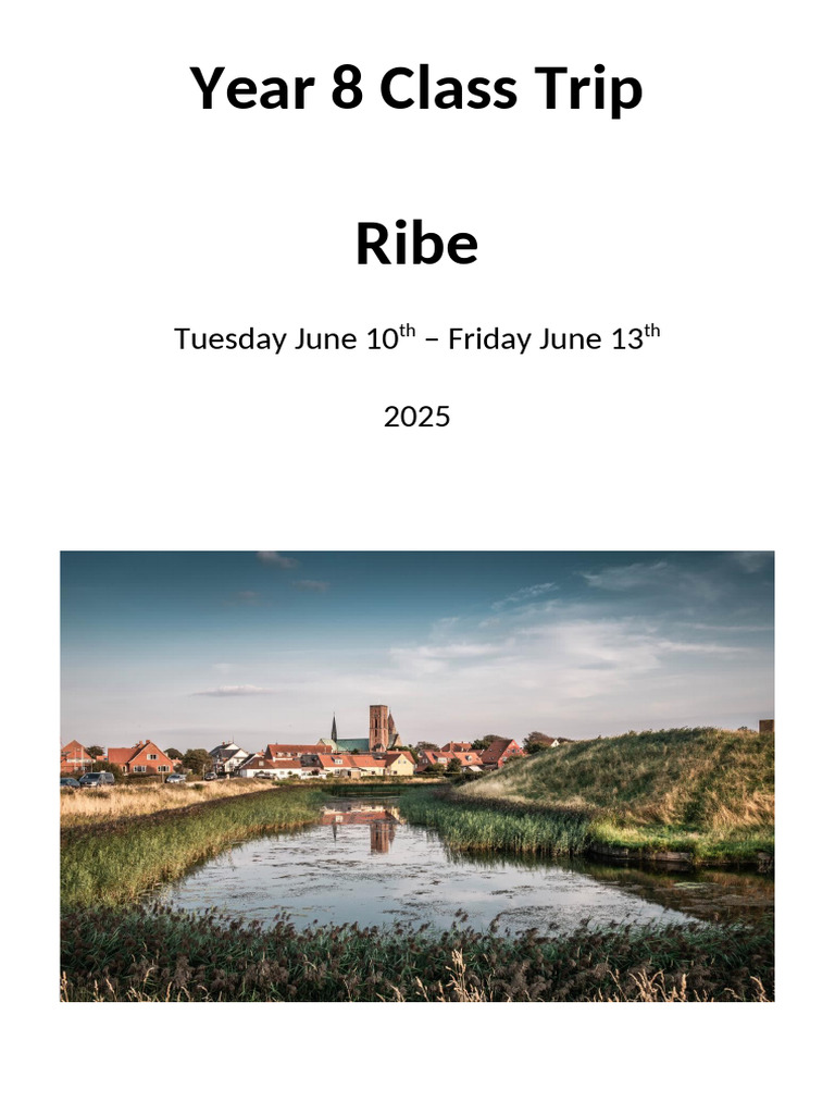 Trip Booklet Ribe Year 8 2025 | PDF