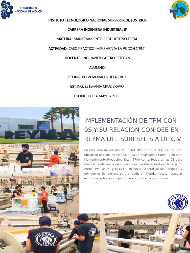 Implementacion de (TPM) y 9s en Reyma S.A de C.V | PDF | Economias