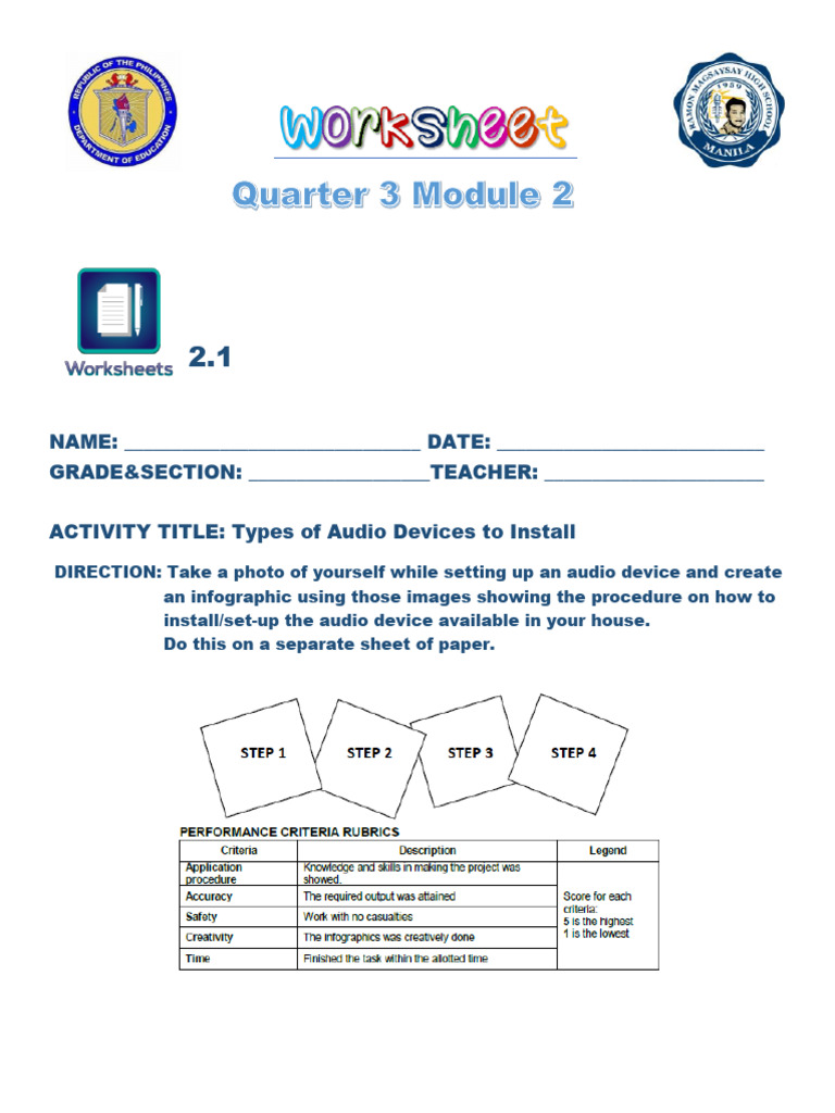q3 Module 2 Worksheets | PDF
