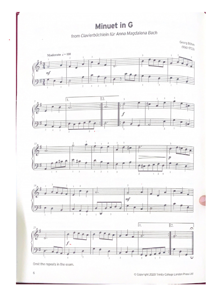 Minuet in G | PDF