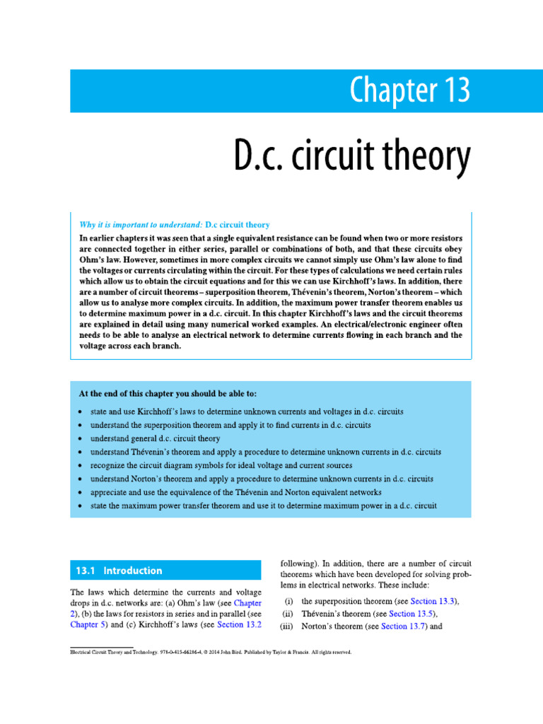D.C Circuit Theory | PDF