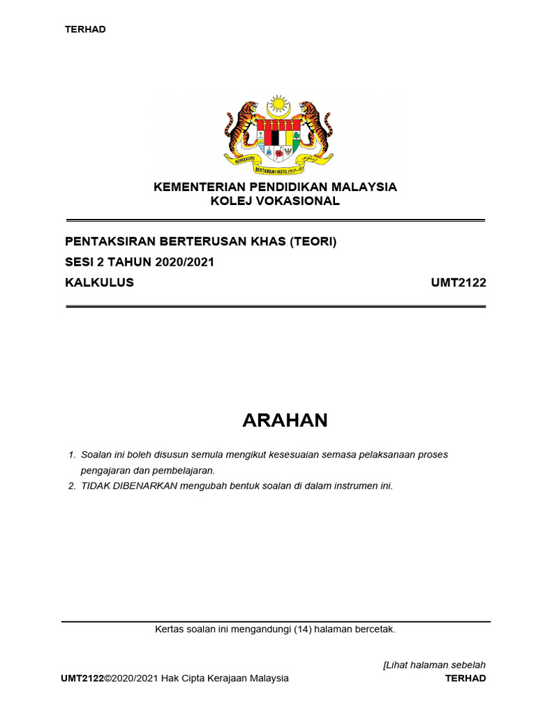 Umt 2122 (Ks - Teori) | PDF