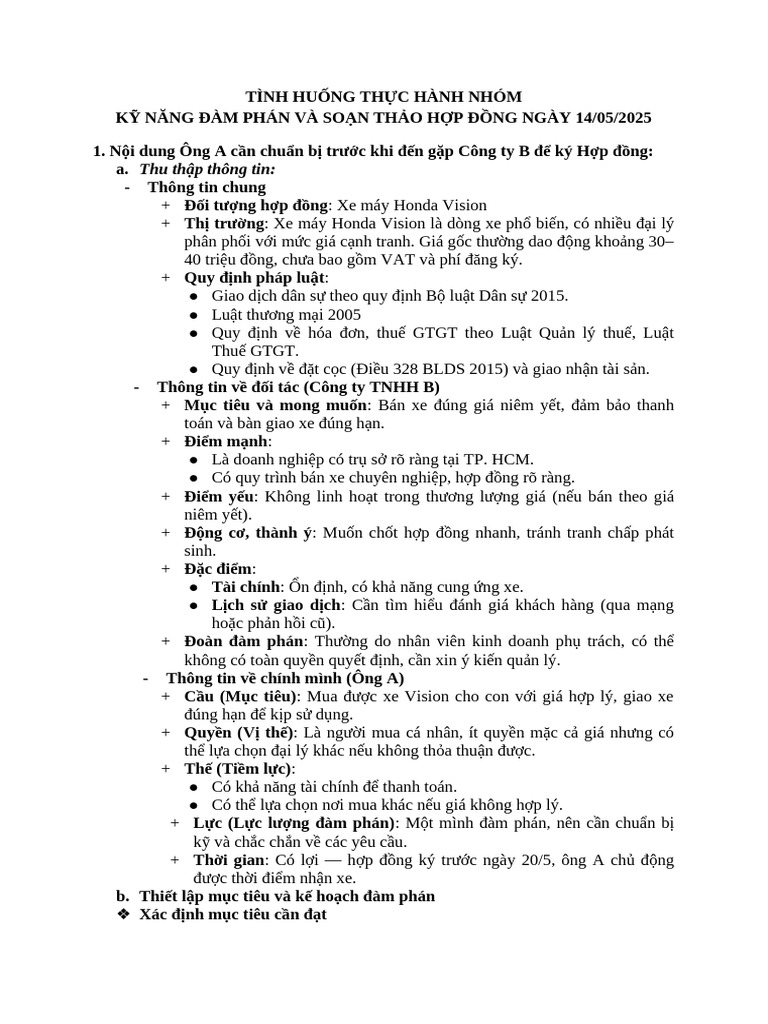 Nhóm 5 - Đàm Phán Và So N TH o H P Đ NG | PDF