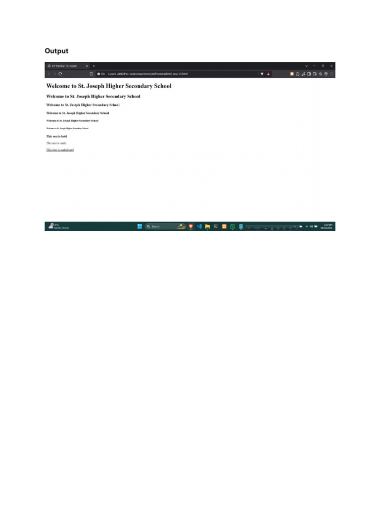 Ict Practical Outputs | PDF