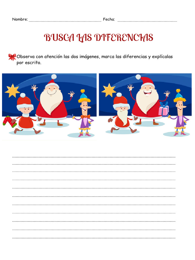 Busca Las Diferencias y Escribe | PDF