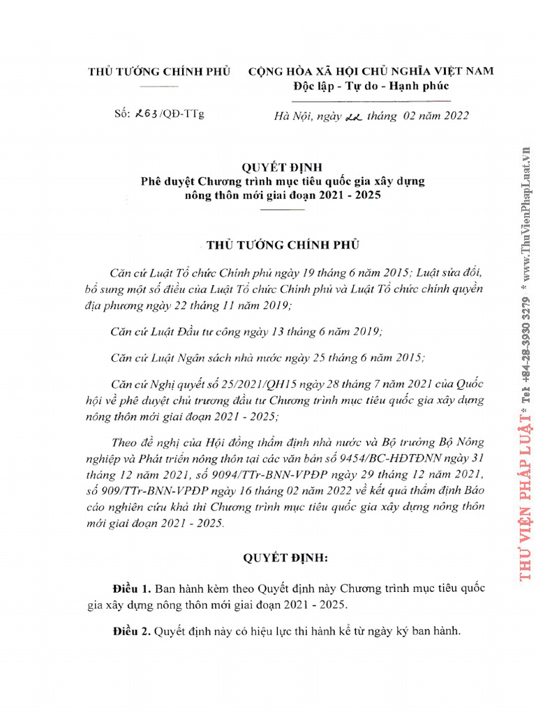 QD 263 TTg Chtrinh NTM | PDF