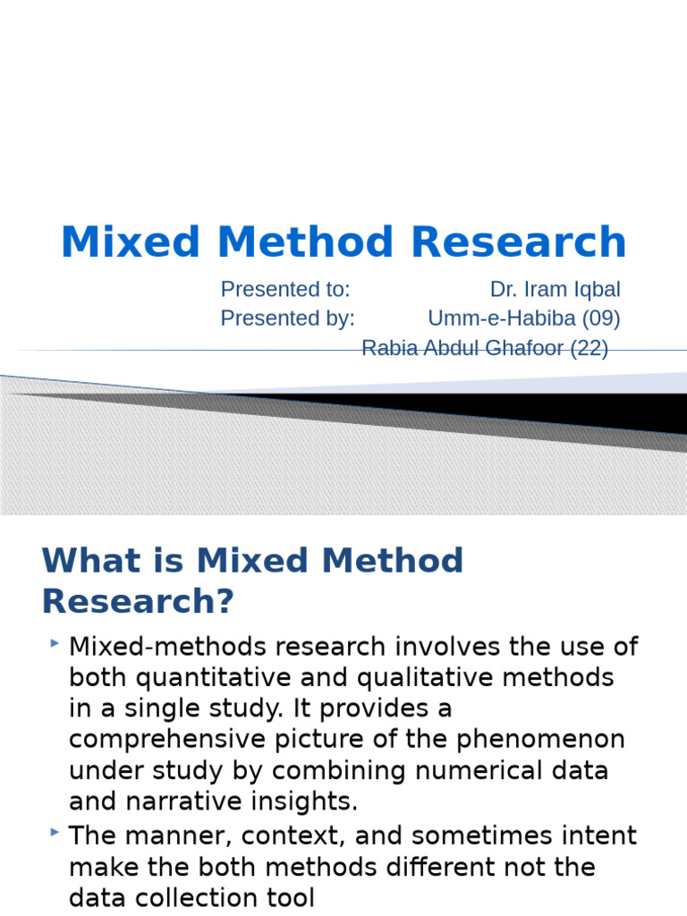 Mixed Method Research Presentation | PDF