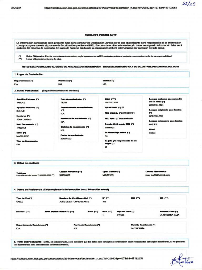 Endes - Ica - Conv. 20043 - Actualizador-Registrador - Yancce Buleje ...