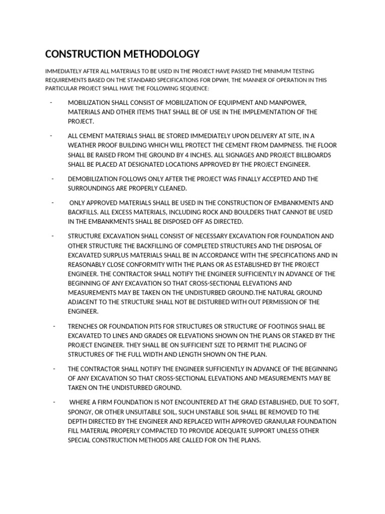 Construction Methodology Steven | PDF | Concrete | Foundation (Engineering)