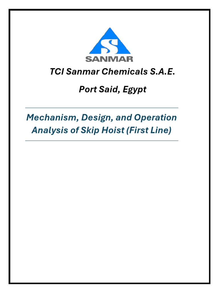 Skip Hoist Mechanism Analysis Report | PDF | Mechanical Engineering