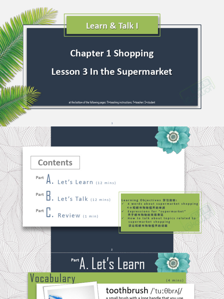 Lesson 3 in The Supermarket | PDF | Supermarket | Human Communication