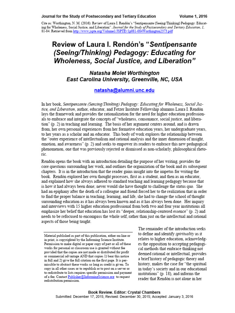 Understanding Sentipensante Pedagogy | PDF | Pedagogy | Learning