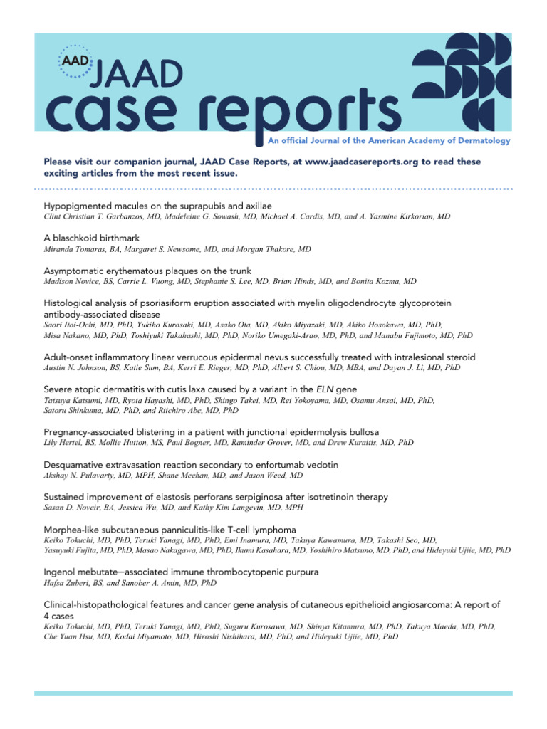 JAAD Case Reports Article List Ymjd | PDF | Dermatology | Skin