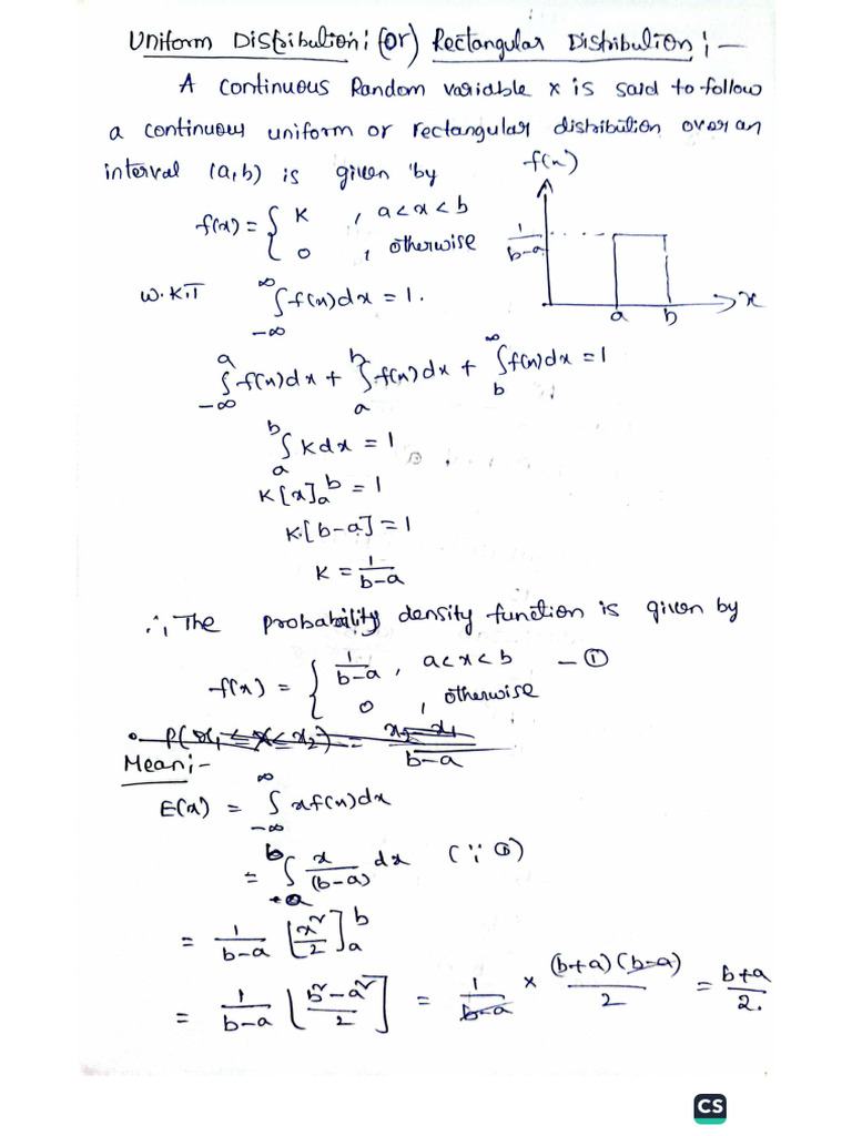 P&S Uniform Distribution | PDF
