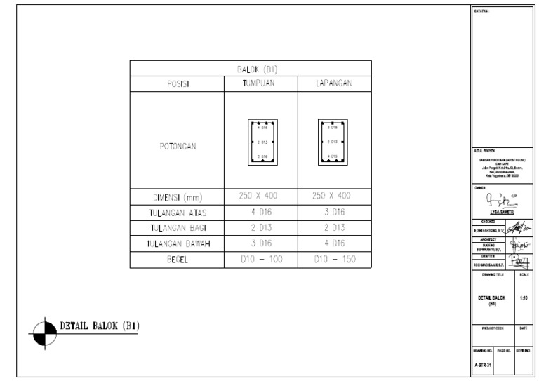 Balok B1 | PDF