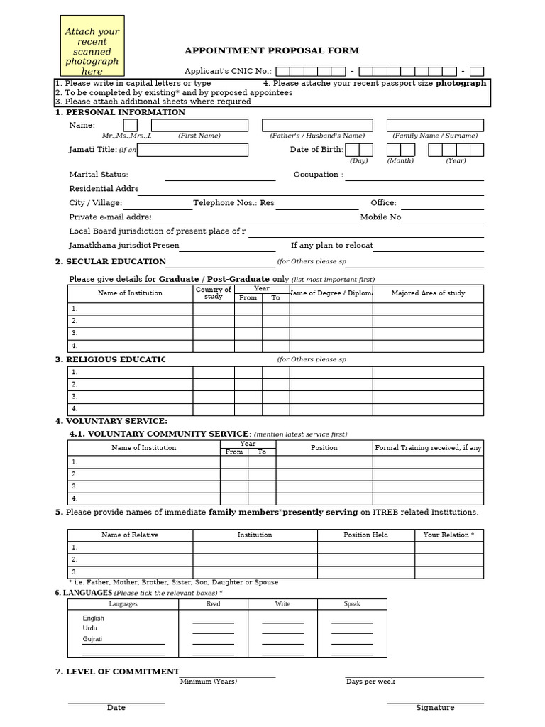 Appointment Proposal Form (5) | PDF | Social Institutions