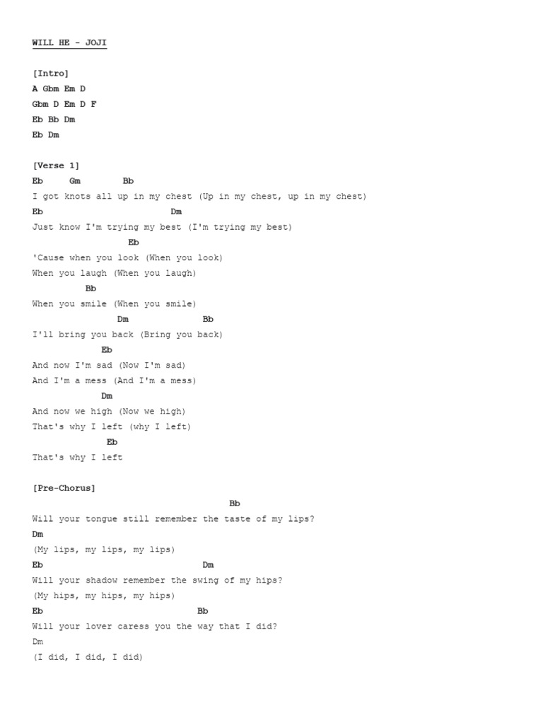 Will He - Joji | PDF