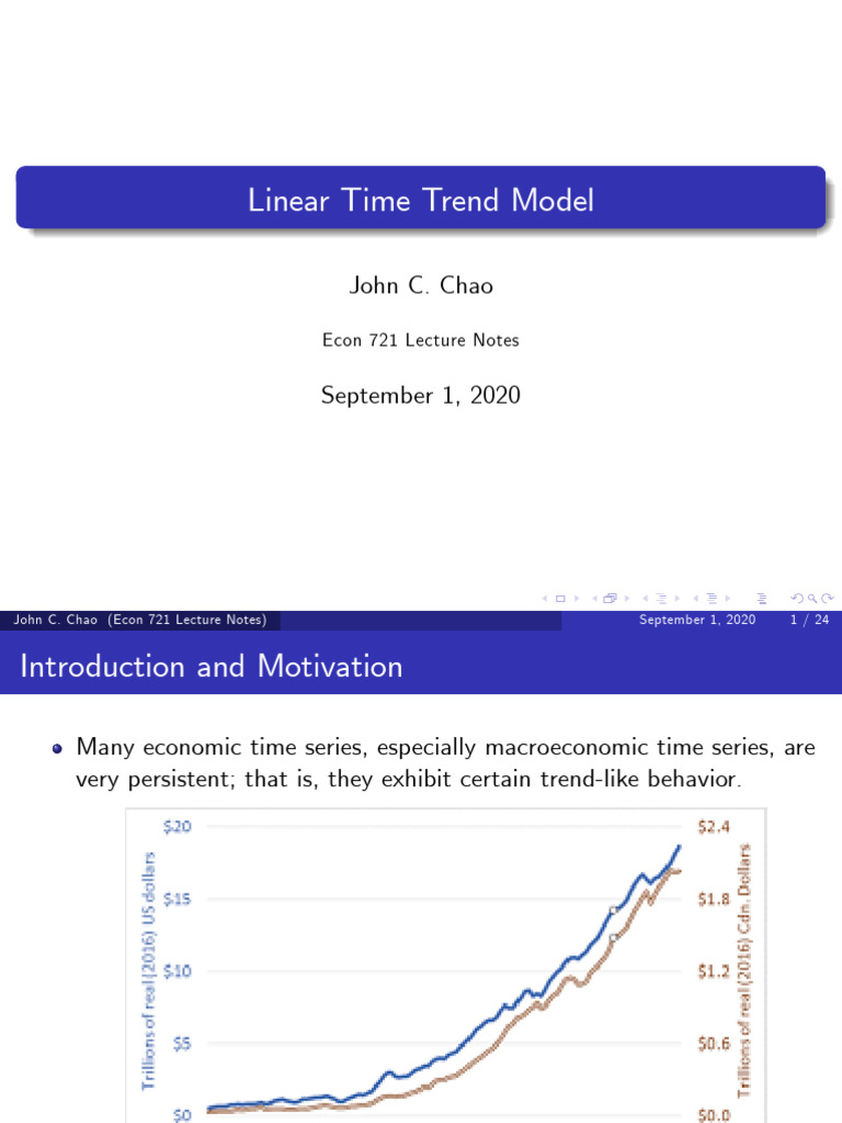 Econ721 Lecture On Linear Trend Model | PDF | Ordinary Least Squares ...