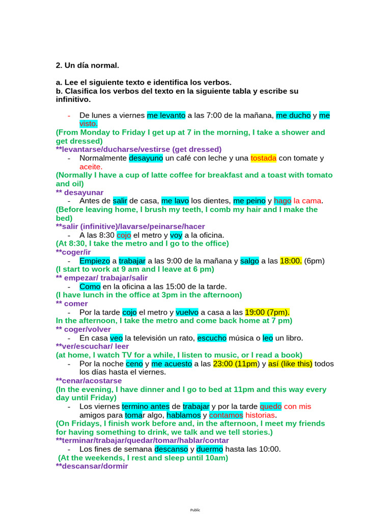 24 - 11 Ejercicios Presente | PDF