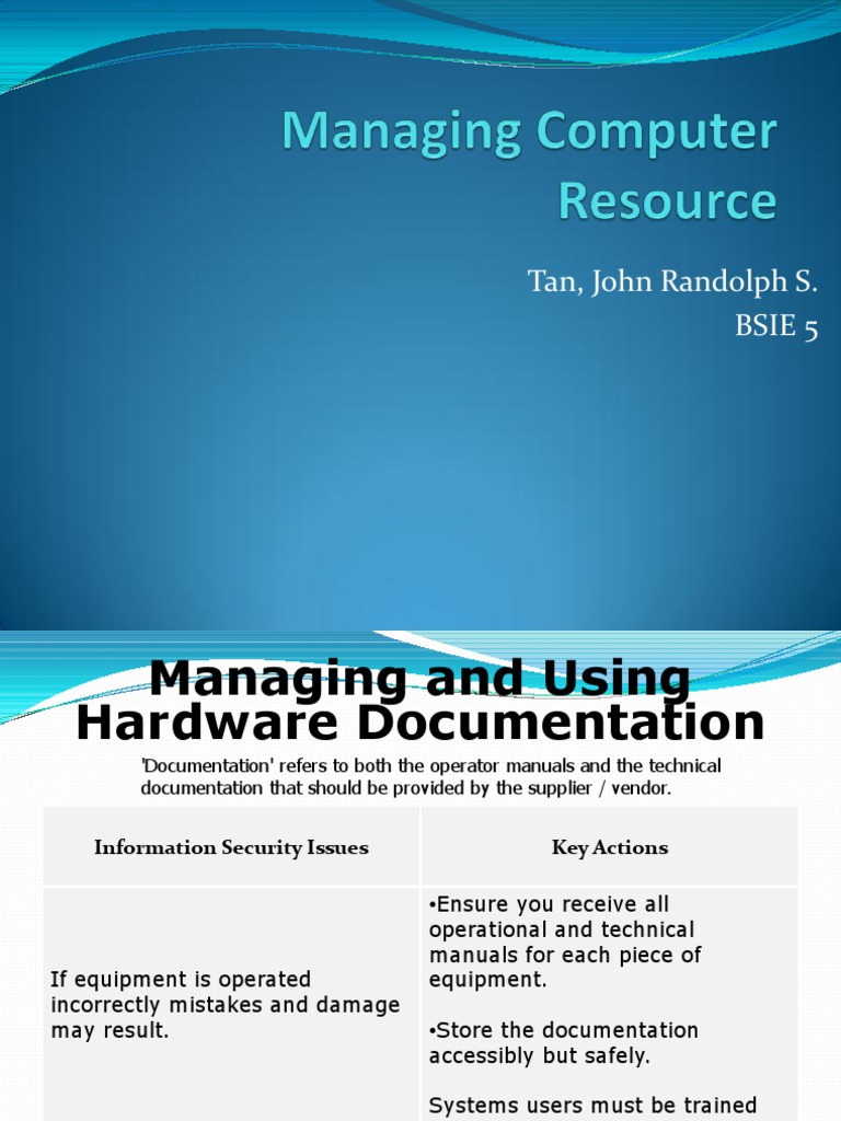 Managing Computer Resource | PDF | Information Security | Software Bug